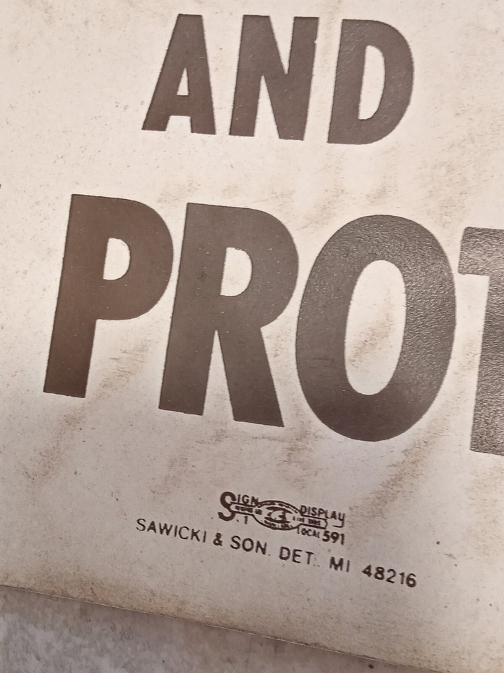 Vintage U.A.W United Auto Workers strike poster signs | eBay