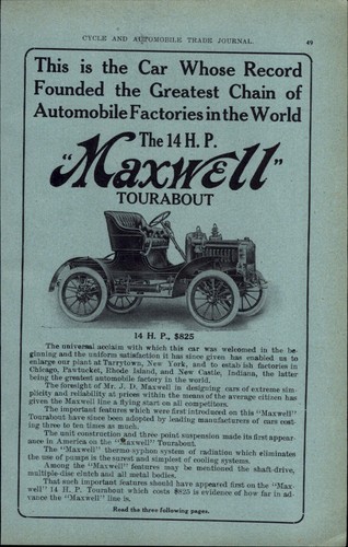 1908 PAPER AD CAR AUTO 4 PG Maxwell Tourabout Automobile Touring Forty ...