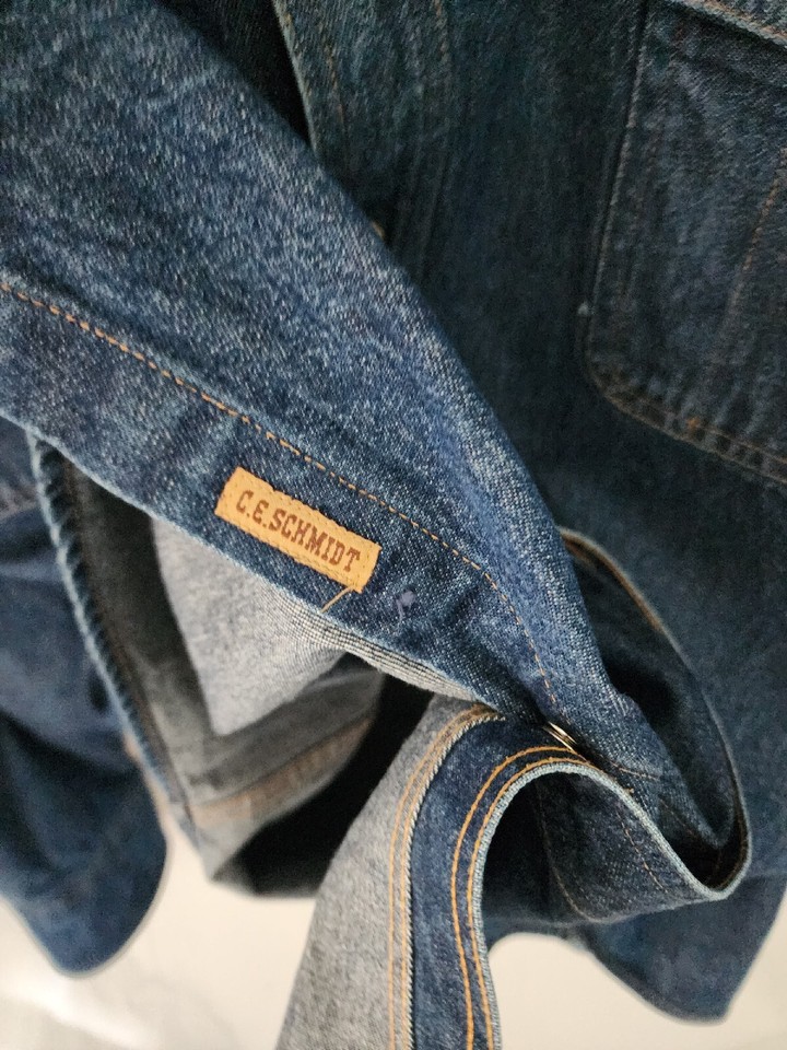 C.E. Schmidt Workwear Chore Blue Jean Denim Jacket Mens XLT Vented ...