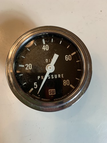 Mechanical Stewart Warner SW Oil Pressure Gauge 0-80 PSI 826364 Working ...