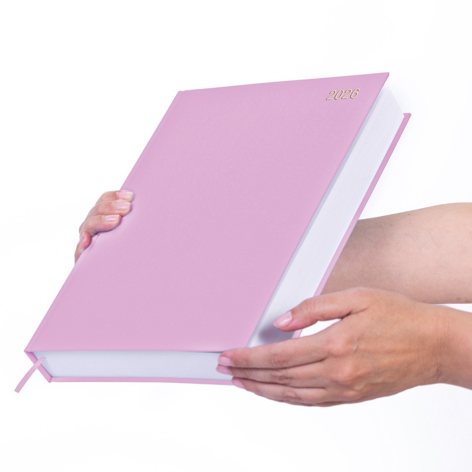 2026 Diary A4 2 Full Pages Per Day Full Year Planner Desk Hardback 2 ...