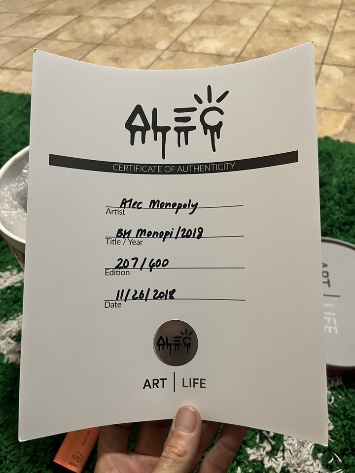 Alec Monopoly BH Monopi Vinyl Figurine 2018 Rare Artist Sculpture Fast ...