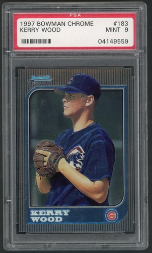 1997 Bowman Chrome Kerry Wood Chicago Cubs #183 PSA 9 MINT Rookie Card ...