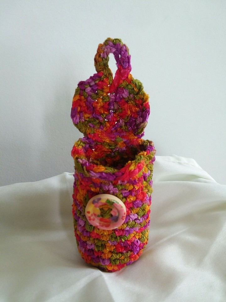 Set of 2 Handmade Crochet Mini Backpacks Key Chains/Key Rings/Bag,Purse ...