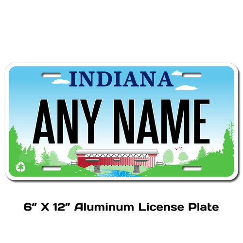 Personalized Indiana License Plate 5 Sizes Mini to Full Size Free ...