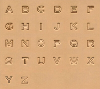 1/4" (6.5mm) Block Outline Font Alphabet Leather Stamp Set 4909-00 | eBay