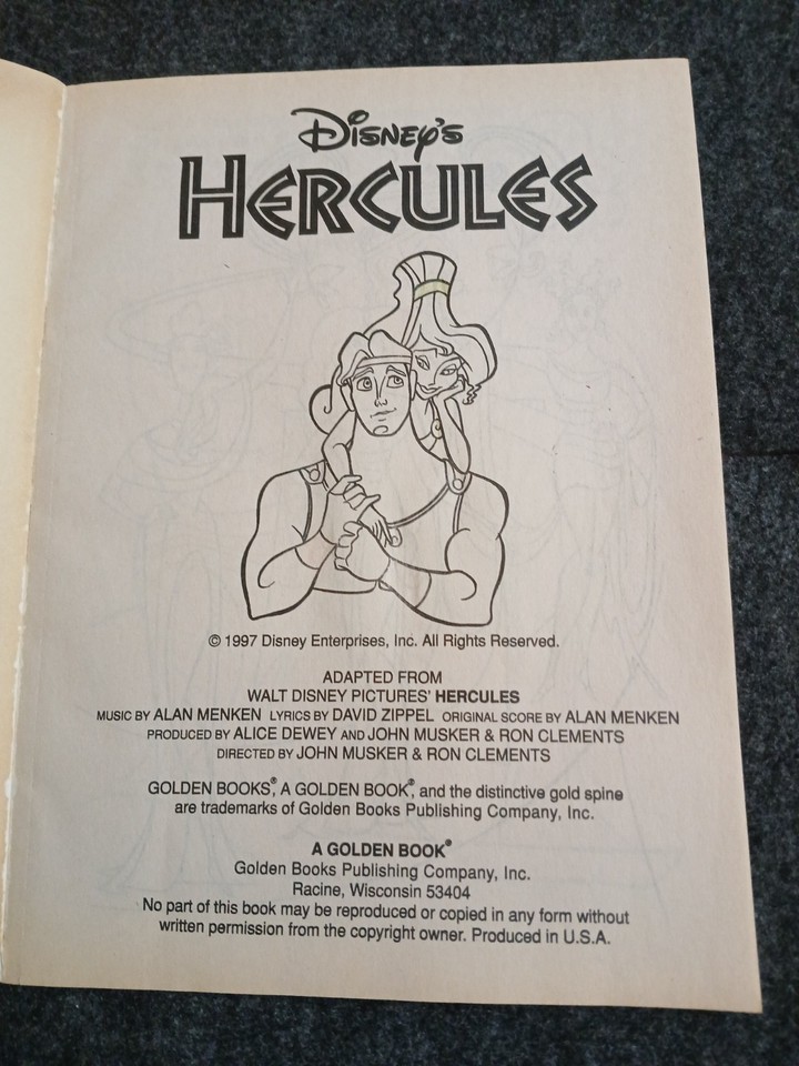 RARE Disney's HERCULES Coloring Book 1997 Disney Golden Books Unused U ...