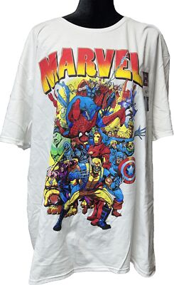 Marvel Men's Superhero Graphic Tee, Size 3XL. White. New with tags. | eBay