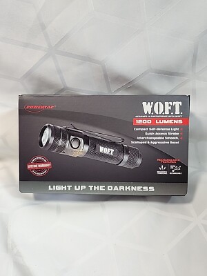 POWERTAC W.O.F.T. 1200 LUMENS SELF DEFENSE TACTICAL FLASHLIGHT Clip On ...
