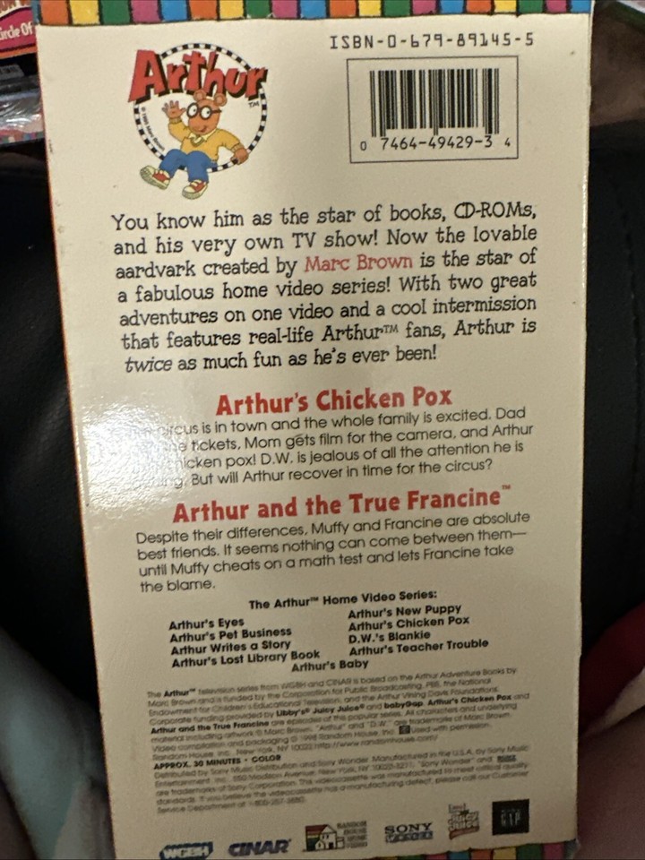 Arthur - Arthurs Chicken Pox (VHS, 1998) 74644942934| eBay