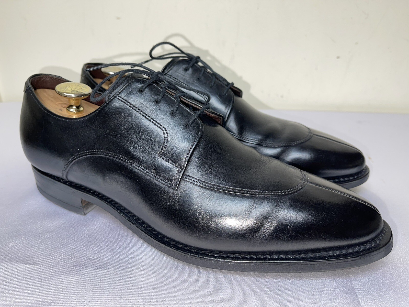 Allen Edmonds 6918 Belmont Black Leather Oxford Split Toe Shoes 11.5D ...