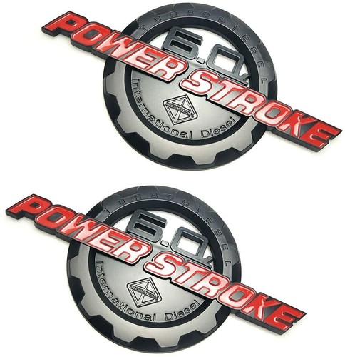 2 PC 6.0L Power Stroke International Side Fender Emblems Badge for 250 350 | eBay