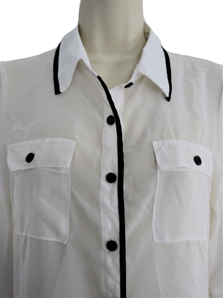 women: PEARL Roll Over Button Down Top - Size Small | eBay