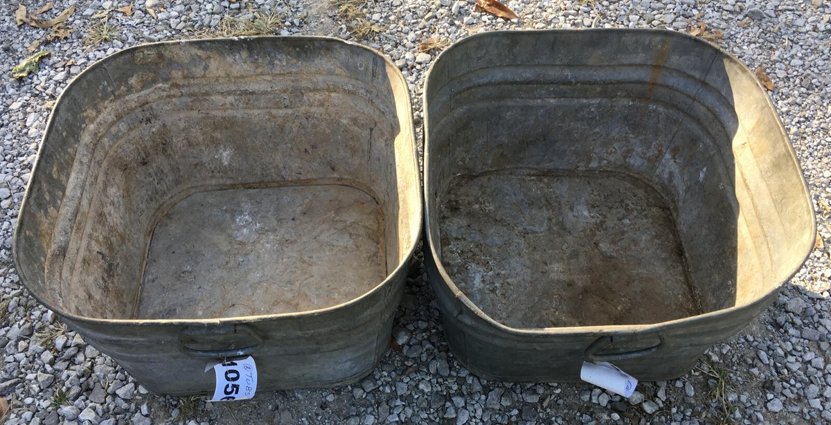 Square Galvanized Buckets Old Galvanized Tub Etsy