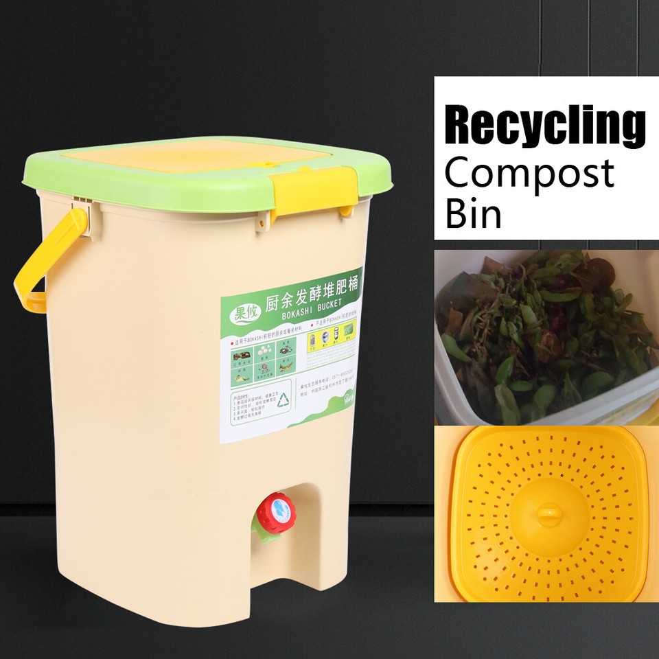 21L Compost Bin Kitchen Food Waste Bokashi Bucket Garden Organics ...
