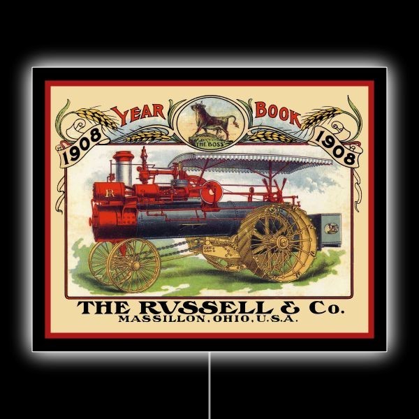 1908 Russell Steam Traction Engine NEW LED Hanging Lighted Sign: 18x23 ...