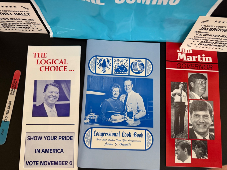 1984 Political Election Materials-Regan Bush Helms, James Broyhill ...