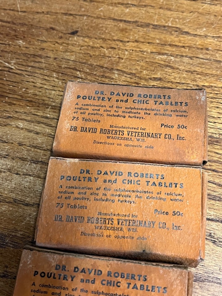Vintage Dr Roberts Poultry & Chic Tablets Veterinary Medicine Waukesha ...