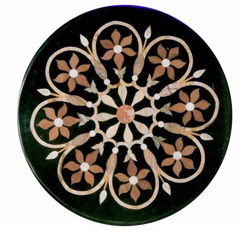 24" Marble center table top semi precious stone marquetry handmade work ...
