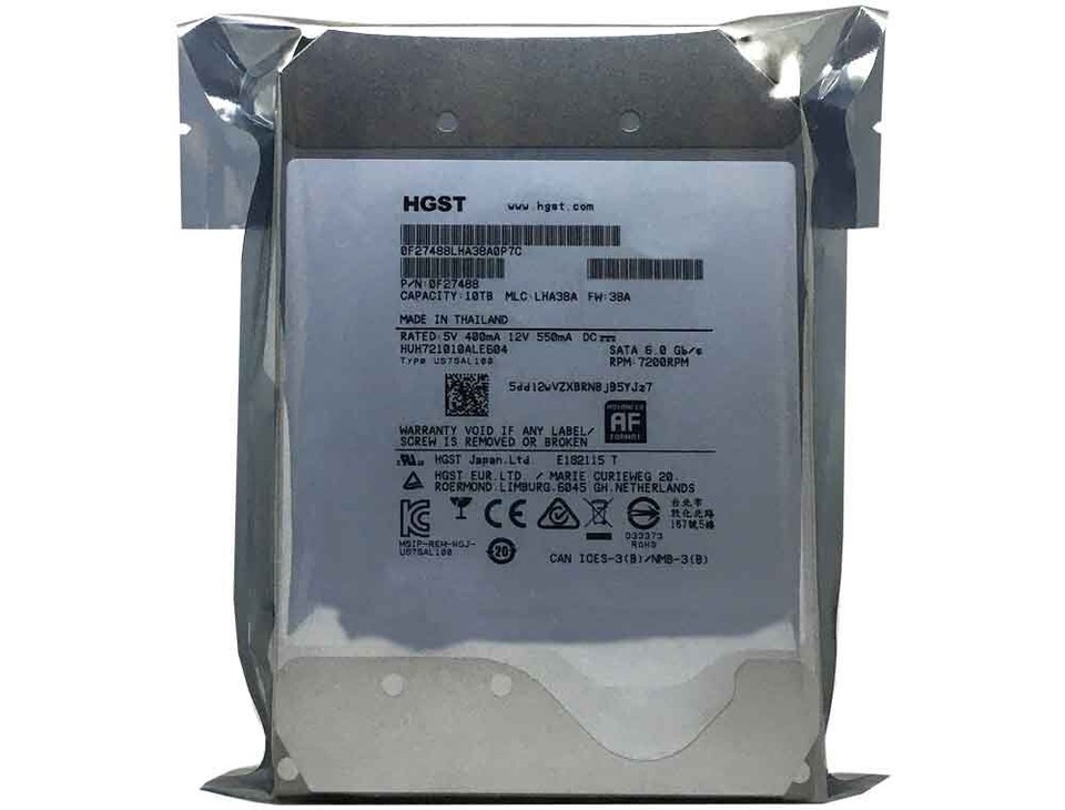 HGST Ultrastar He10 10TB SATA 6.0Gb/s 7200 3.5" Enterprise HDD ...