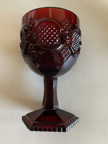 Vintage Avon "Cape Cod" Ruby Red Glass Footed Stemmed Goblet 6” | eBay