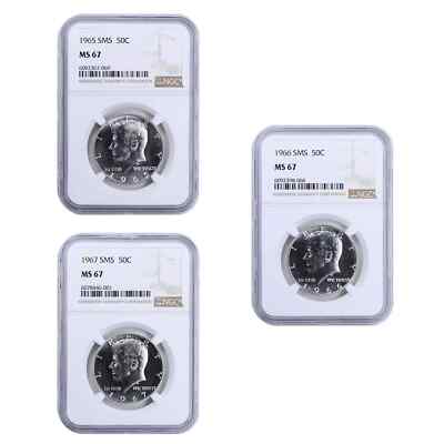 1965, 1966, 1967 Kennedy Half Dollar SMS Set NGC MS67 | eBay