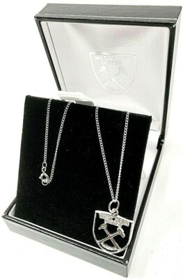 WEST HAM UNITED FC STERLING SILVER PENDANT & CHAIN NECKLACE WHUFC ...