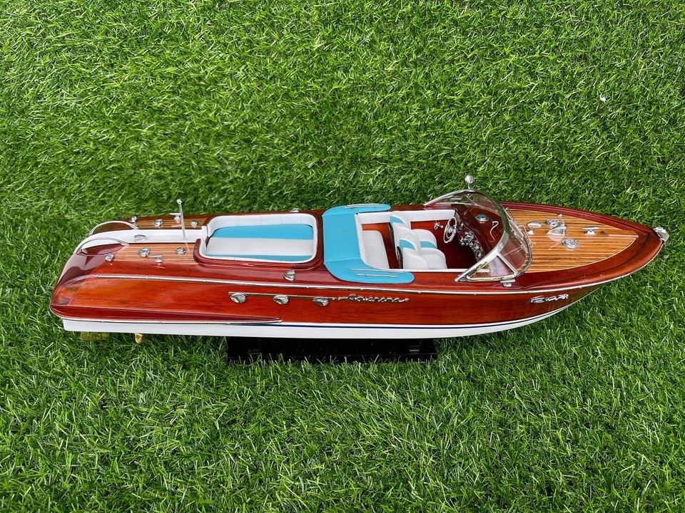 Blue Riva Aquarama Handmade Wooden Model Boat Italian Speed Boat ...