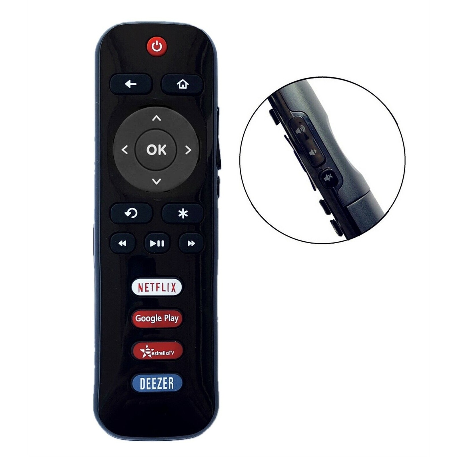 GHYREX New Remote RC280 For TCL ROKU TV GOOGLE PLAY Deezer Estrella TV ...