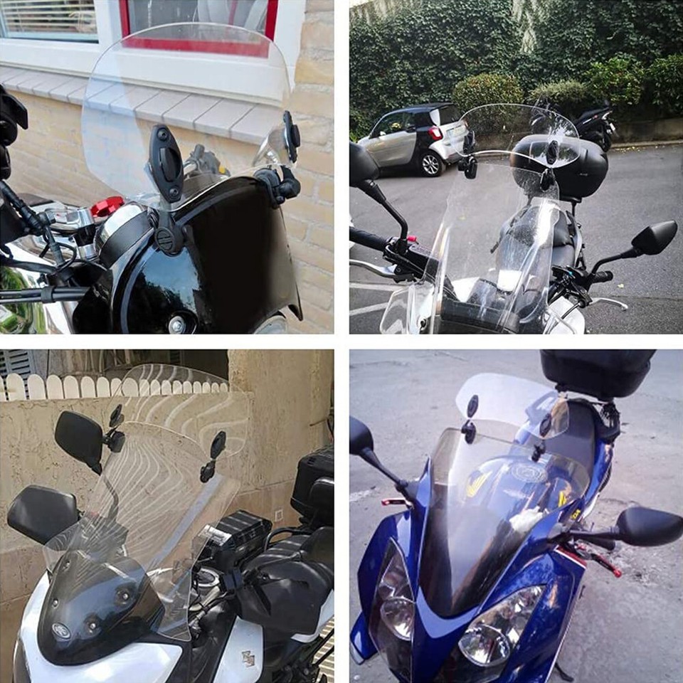 Adjustable Clip Motorcycle Windshield On Extension screen Spoiler Wind ...