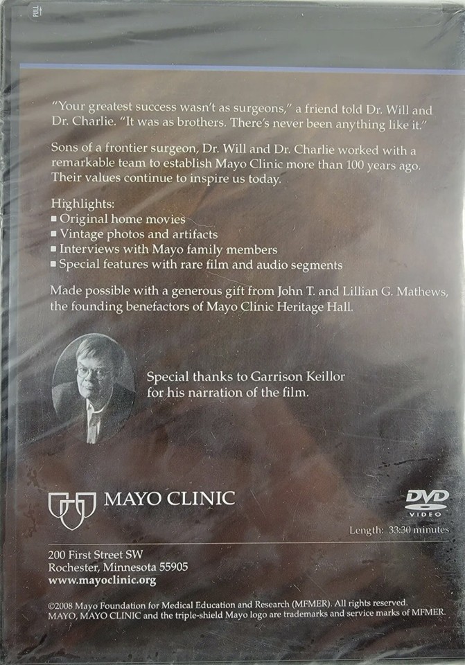 MY BROTHER & I - The Founding of Mayo Clinic DVD NEW/SEALED | eBay