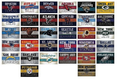 NFL Football Decal Sticker Vintage Banner Team Logo | eBay