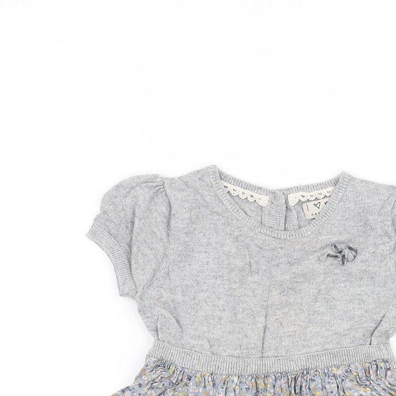 NEXT Baby Grey Floral Cotton Blend A-Line Size 18-24 Months | eBay UK