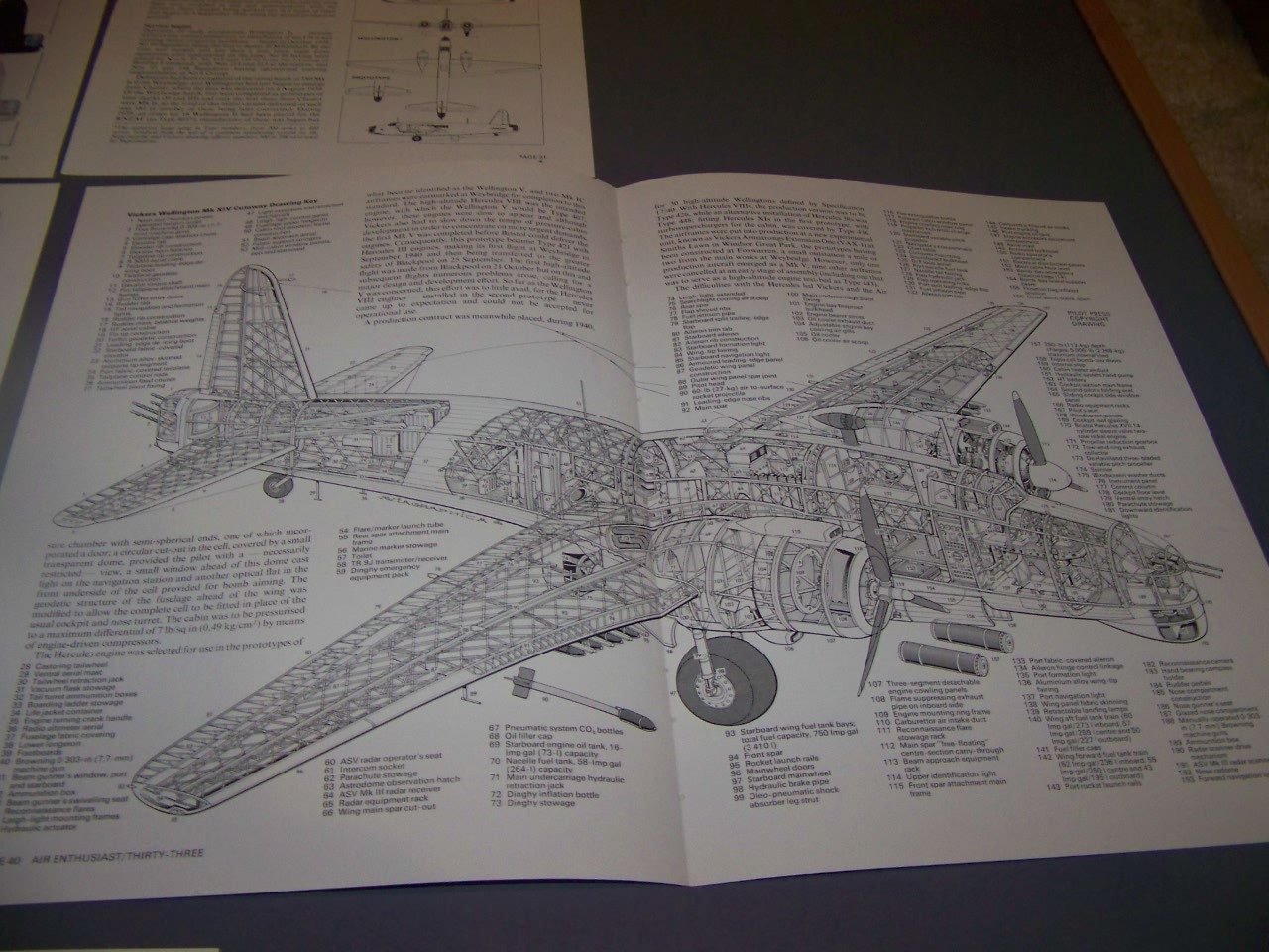 VINTAGE..VICKERS WELLINGTON MK.XIV..SPECS/CUTAWAY/3-VIEWS (815B) | eBay