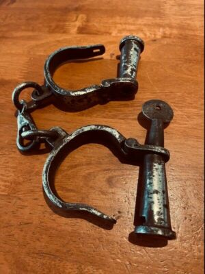 1880's Prison hand cuff Police Restraints (refer 7/13 handcuffs Key | eBay