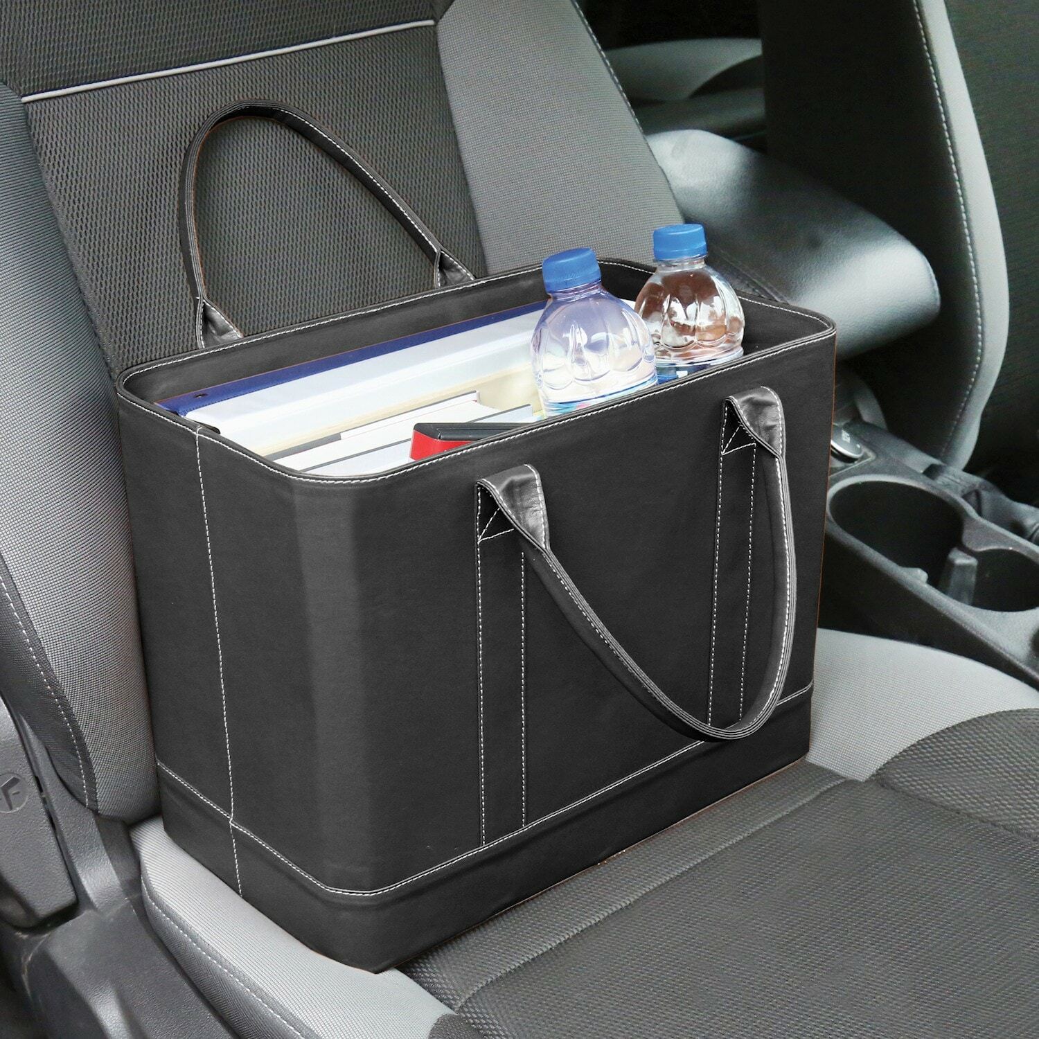 Chic File Folder Organizer Tote - Double Handled Portable Document ...