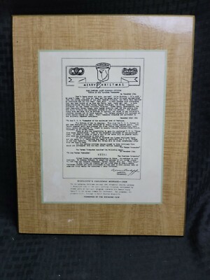 Rare 1944 Airborne Mcauliffe's Christmas Message 1944 Mounted On Wood ...