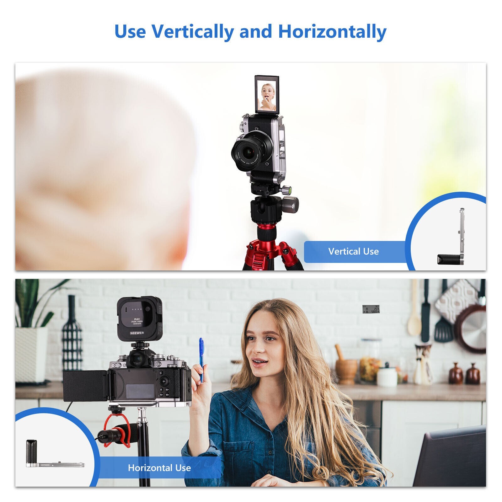 NEEWER Z fc Camera Grip L-Shaped Handgrip with Retro Leather Handle for ...