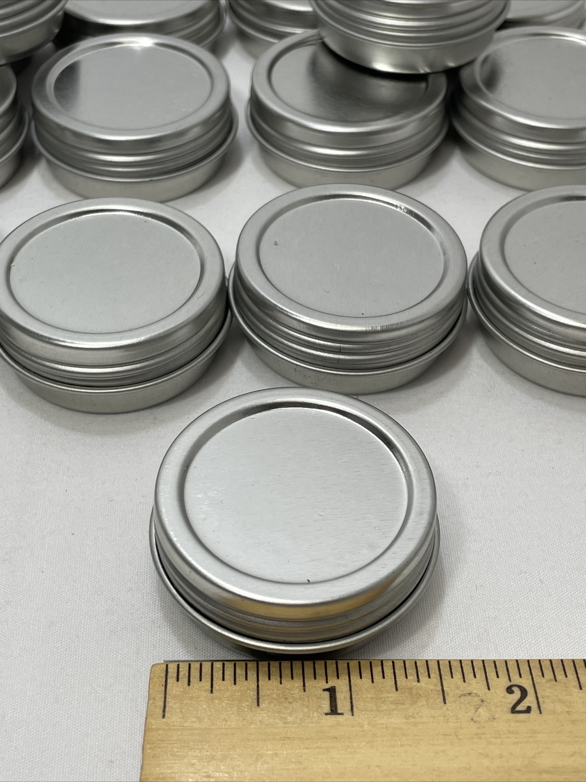 1/2 Oz Round Screw Top Can W/ Cover Lid Storage Tin Can Container Lot ...