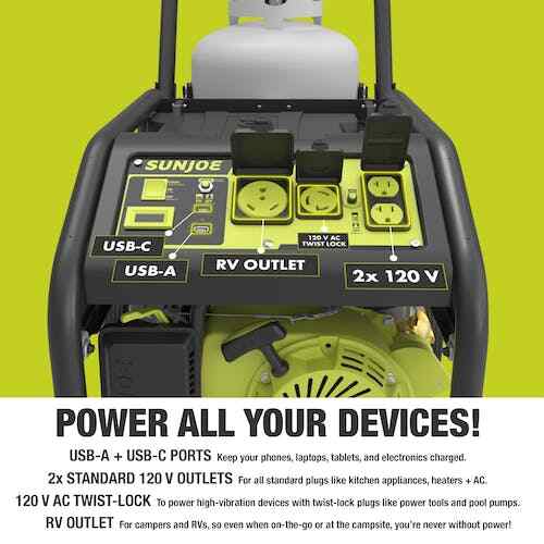 Power Joe Portable Electric Start Propane 4000W Generator Bundle ...