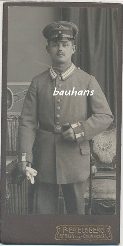 CDV Berlin-Portrait Soldat-Bajonett-Faustriemen-Handschuhe (p187) | eBay.de