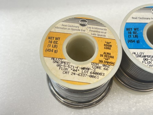 4 Rolls of Solder 3 Kester Flux ,1 Alpha Metals Relicore Rosin Assorted ...