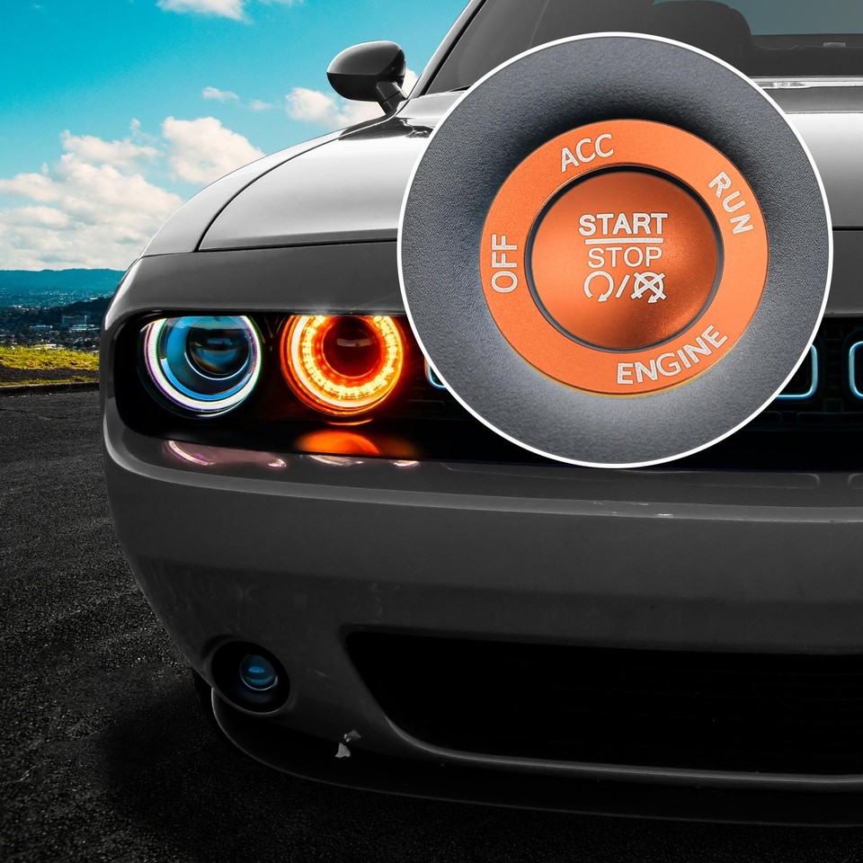 Engine Push Start Stop Button Cover Trim Kit for Dodge Charger ...