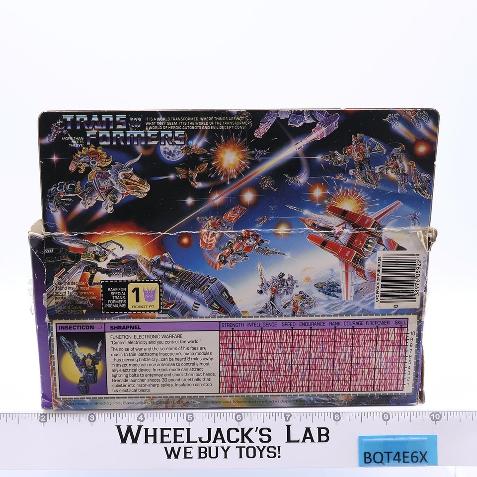 Shrapnel 100% Complete W/Box & INSERT 1985 Vintage Hasbro G1 ...