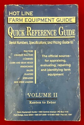Hot Line Farm Equipment Guide Quick Reference Guide | eBay