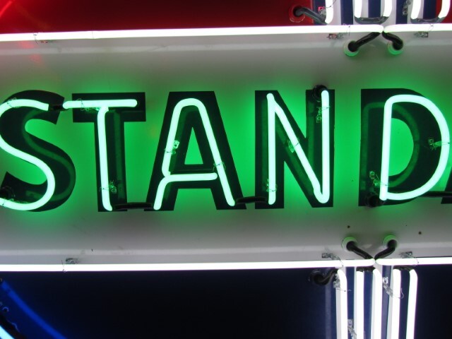 Original Porcelain Standard Oil Sign with Animated Neon 7 FT W x 74 IN ...