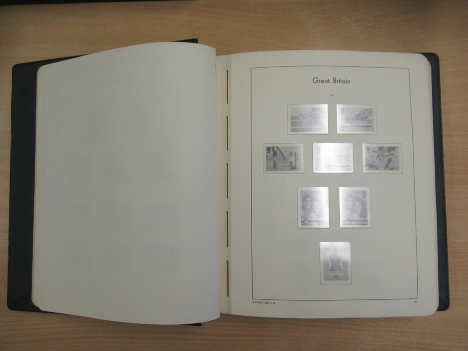 GB Great Britain Green Lighthouse luxury album binder hingeless pages ...