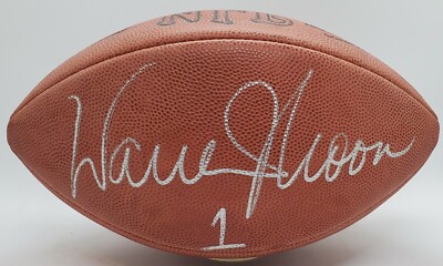 Warren Moon Autographed Signed NFL Leather Game Football Oilers ...