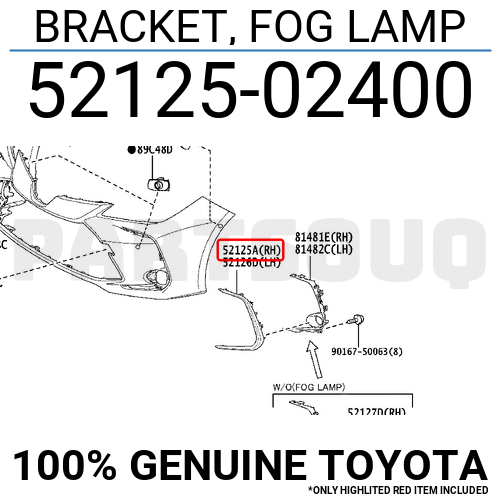5212502400 Genuine Toyota BRACKET, FOG LAMP 52125-02400 | eBay