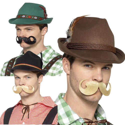 Oktoberfest Trenker Hat Mens Ladies Bavarian Beer Fancy Dress Adults ...